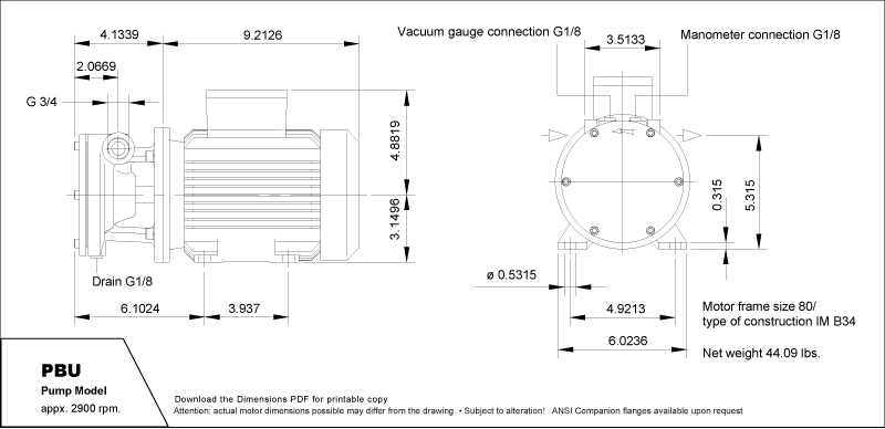 EDUR PBU Liquid Gas, DAF and Ozone Mixing Pump